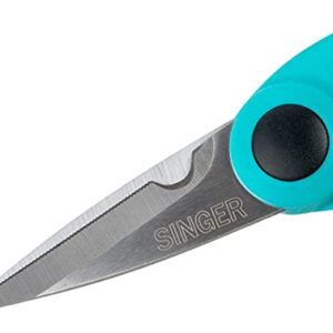 SINGER 00558 5-1/2-Inch ProSeries Heavy Duty Scissors with Power Notch , Teal