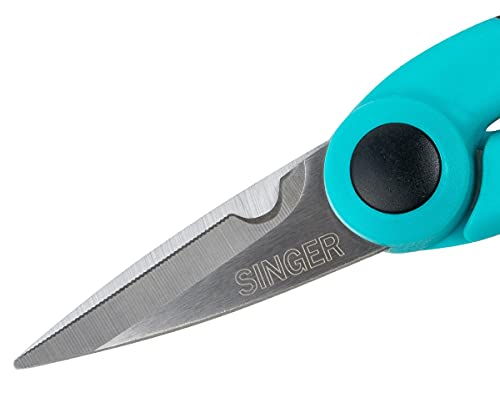 SINGER 00558 5-1/2-Inch ProSeries Heavy Duty Scissors with Power Notch , Teal