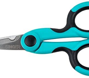 SINGER 00558 5-1/2-Inch ProSeries Heavy Duty Scissors with Power Notch , Teal