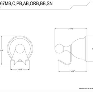 Kingston Brass BA3967PB Restoration Robe Hook, Polished Brass