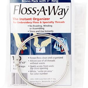 ACTION BAG Floss-A-Way Organizer, 3 by 5-Inch, 100-Pack