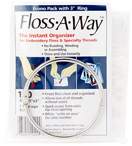 ACTION BAG Floss-A-Way Organizer, 3 by 5-Inch, 100-Pack