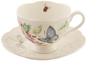 lenox meadow cup and saucer, 1.3 lb, blue butterfly