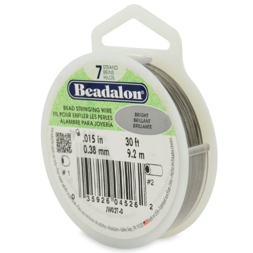 Beadalon 7-Strand 0.015" (0.38 mm) 30 ft (9.1 m) Bright Bead Stringing Wire.015