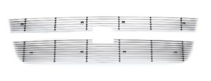 compatible with chevrolet silverado (2006-2007) billet grille, polished, 2 pc, overlay – pn #21106