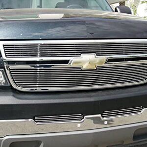 Compatible with Chevrolet Silverado (2006-2007) Billet Grille, Polished, 2 Pc, Overlay - PN #21106