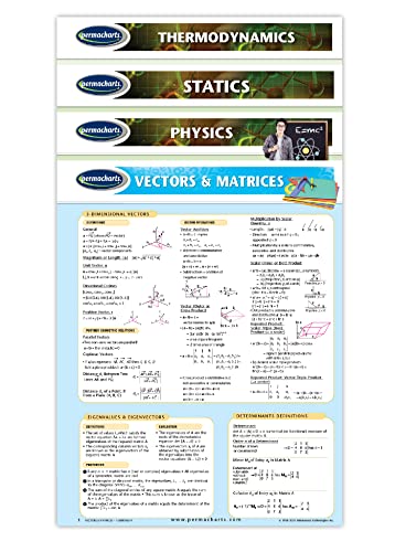 Permacharts Physics Reference Guides- High School Physics Quick Reference Guide - 4 Chart Bundle