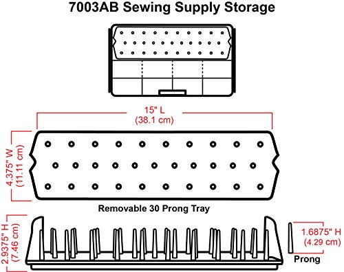 ArtBin 7003AB Sew-Lutions Sewing Supply Storage System with Lift-Out Thread Spool Tray, [1] Plastic Storage Case, Clear