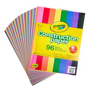 Crayola Construction Paper 9" x 12", 8 Classic Colors (96 Sheets), Great For Classrooms & School Projects, Colors May Vary