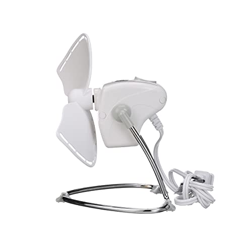 Caframo Chinook, 707CHWBX, 2-Speed Desk Fan Cage Free, Easy to Clean Soft Blades, Canadian Made, 8.8" Blade, White