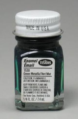 Testors Enamel 1/4 oz 1100 & 1500 Series Bottles Green Metal Flake