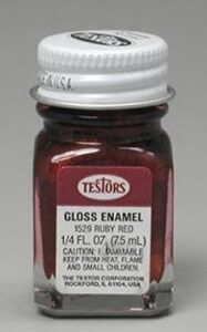 red metal flake testors enamel plastic model paint