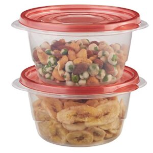 rubbermaid takealongs small bowl food storage containers, 3.2 cup, tint chili, 2 count