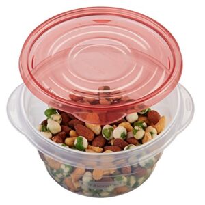 Rubbermaid TakeAlongs Small Bowl Food Storage Containers, 3.2 Cup, Tint Chili, 2 Count