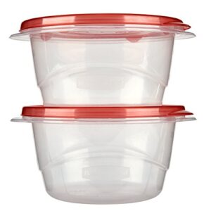 Rubbermaid TakeAlongs Small Bowl Food Storage Containers, 3.2 Cup, Tint Chili, 2 Count