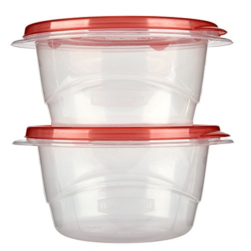 Rubbermaid TakeAlongs Small Bowl Food Storage Containers, 3.2 Cup, Tint Chili, 2 Count