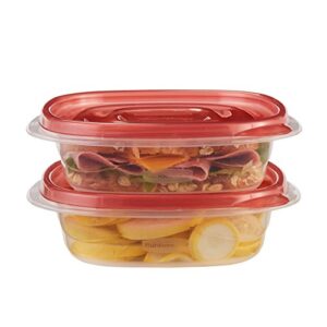 rubbermaid takealongs square food storage containers, 2.9 cup, tint chili, 2 count