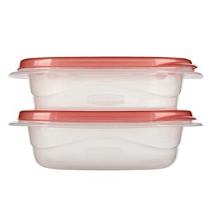 Rubbermaid TakeAlongs Square Food Storage Containers, 2.9 Cup, Tint Chili, 2 Count