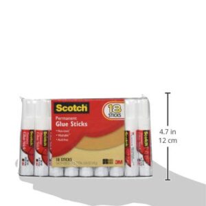 Scotch Glue Stick, .28 oz, 18-Pack, Acid Free and Non-Toxic (6008-18)