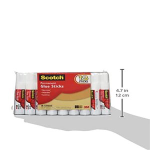 Scotch Glue Stick, .28 oz, 18-Pack, Acid Free and Non-Toxic (6008-18)