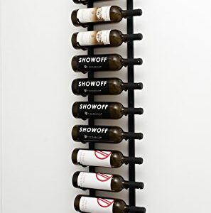 VintageView W Series 4 Wall Mounted Metal Wine Rack (12 Bottles, Matte Black)