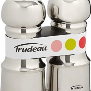 Trudeau Stainless Steel 4-1/2-Inch Salt and Pepper Shakers, Tall