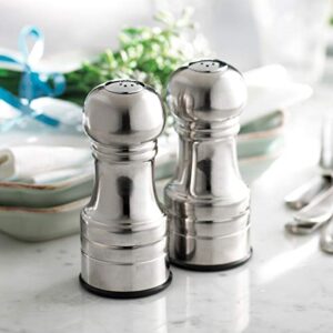 Trudeau Stainless Steel 4-1/2-Inch Salt and Pepper Shakers, Tall