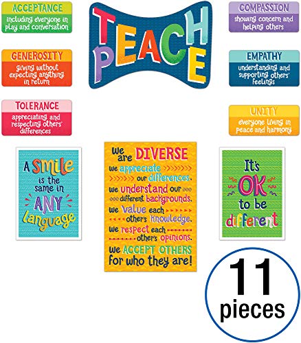 Carson Dellosa – One World Teach Peace Bulletin Board Set, 11 Pieces, Classroom Décor