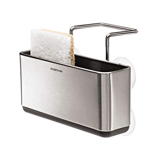 simplehuman Slim Sink Caddy Sponge Holder, Brushed Stainless Steel