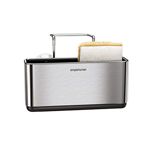 simplehuman Slim Sink Caddy Sponge Holder, Brushed Stainless Steel