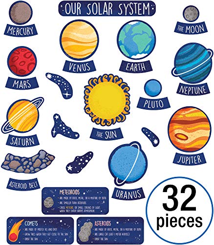 Carson Dellosa – Solar System Bulletin Board Set, Classroom Décor, 32 Pieces