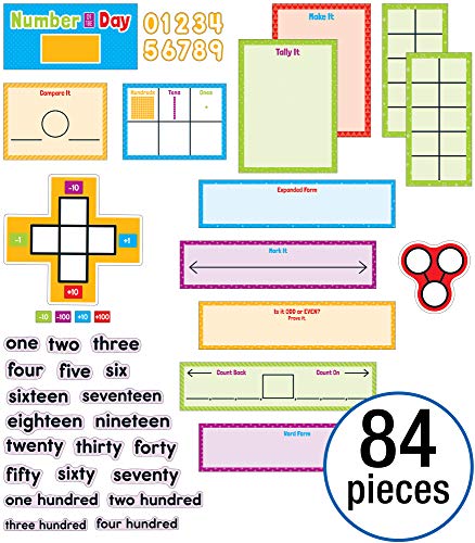 Carson Dellosa – Number of the Day Bulletin Board Set, Classroom Décor, 84 Pieces