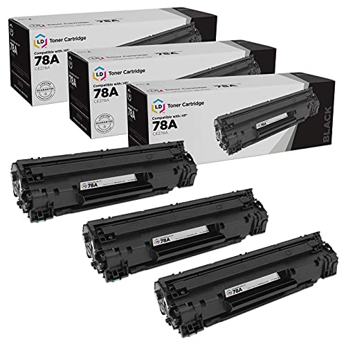 LD Products Compatible Toner Cartridge Replacements for HP 78A CE278A (Black, 3-Pack) for use in LaserJet Pro M1536dnf & LaserJet Pro P1606dn