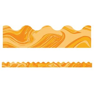 Orange Marble Scalloped Borders