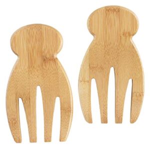 totally bamboo 2 piece natural bamboo salad hands