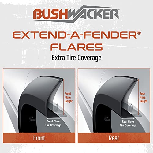 Bushwacker Extend-A-Fender Extended Front & Rear Fender Flares | 4-Piece Set, Black, Smooth Finish | 20932-02 | Fits 2011-2016 Ford F-250, F-350 Super Duty (Excludes Dually)