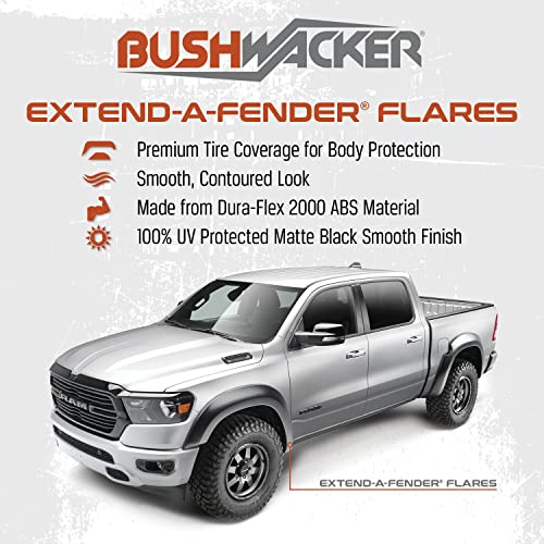 Bushwacker Extend-A-Fender Extended Front & Rear Fender Flares | 4-Piece Set, Black, Smooth Finish | 20932-02 | Fits 2011-2016 Ford F-250, F-350 Super Duty (Excludes Dually)