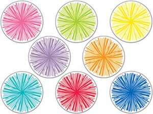 schoolgirl style hello sunshine 36 piece colorful poms bulletin board cutouts, pom bulletin board and white board decorations, classroom cutouts for classroom décor