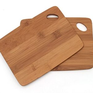 Lipper International Bamboo Wood Thin Kitchen Cutting Boards with Oval Hole in Corner, Set of 2 Boards, 6" x 8"