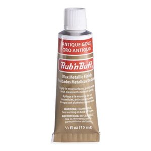 amaco rub n buff wax metallic finish – rub n buff antique gold 15ml tube – versatile gilding wax for finishing furniture antiquing and restoration – rub and buff colors single tube