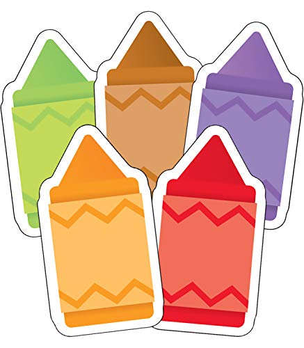 Carson Dellosa – Crayons Colorful Cut-Outs, Classroom Décor, 41 Pieces