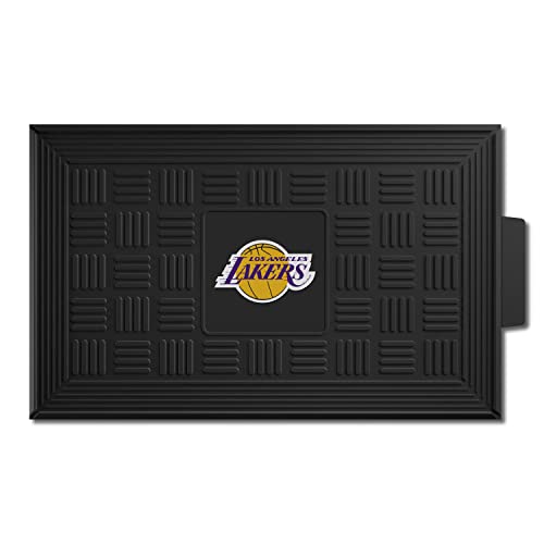 FANMATS - 11413 NBA Los Angeles Lakers Vinyl Medallion Door Mat , 19"x30"