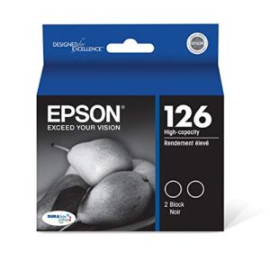 epson t126120-d2 durabrite ultra black dual pack high capacity cartridge ink