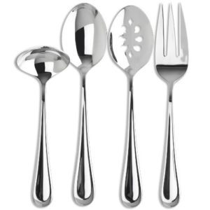 ginkgo international corrie 4-piece stainless steel hostess serving set