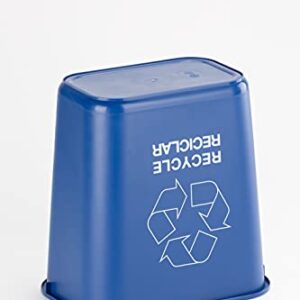 CFS 342928REC14 Plastic Recycle Deskside Wastebasket, 28 Quart, Blue