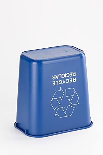 CFS 342928REC14 Plastic Recycle Deskside Wastebasket, 28 Quart, Blue