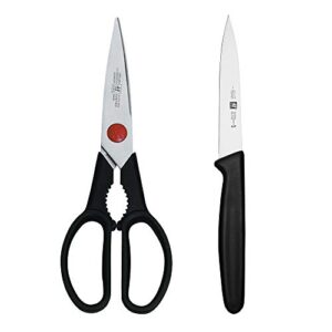 zwilling shears kitchen shears & paring knife set, 2-piece, black/stainless steel