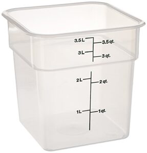 cambro 4sfspp190 camsquare storage container, translucent, 4 qt.