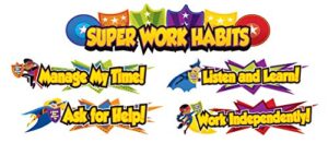 carson dellosa super power super work habits mini bulletin board set (110315)