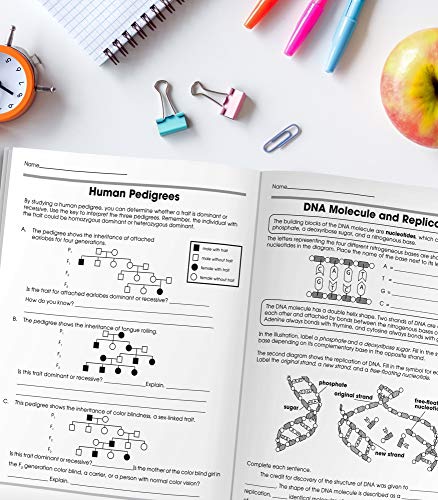 Carson Dellosa The 100 Series: Biology Workbook—Grades 6-12 Science, Matter, Atoms, Cells, Genetics, Elements, Bonds, Classroom or Homeschool Curriculum (128 pgs)